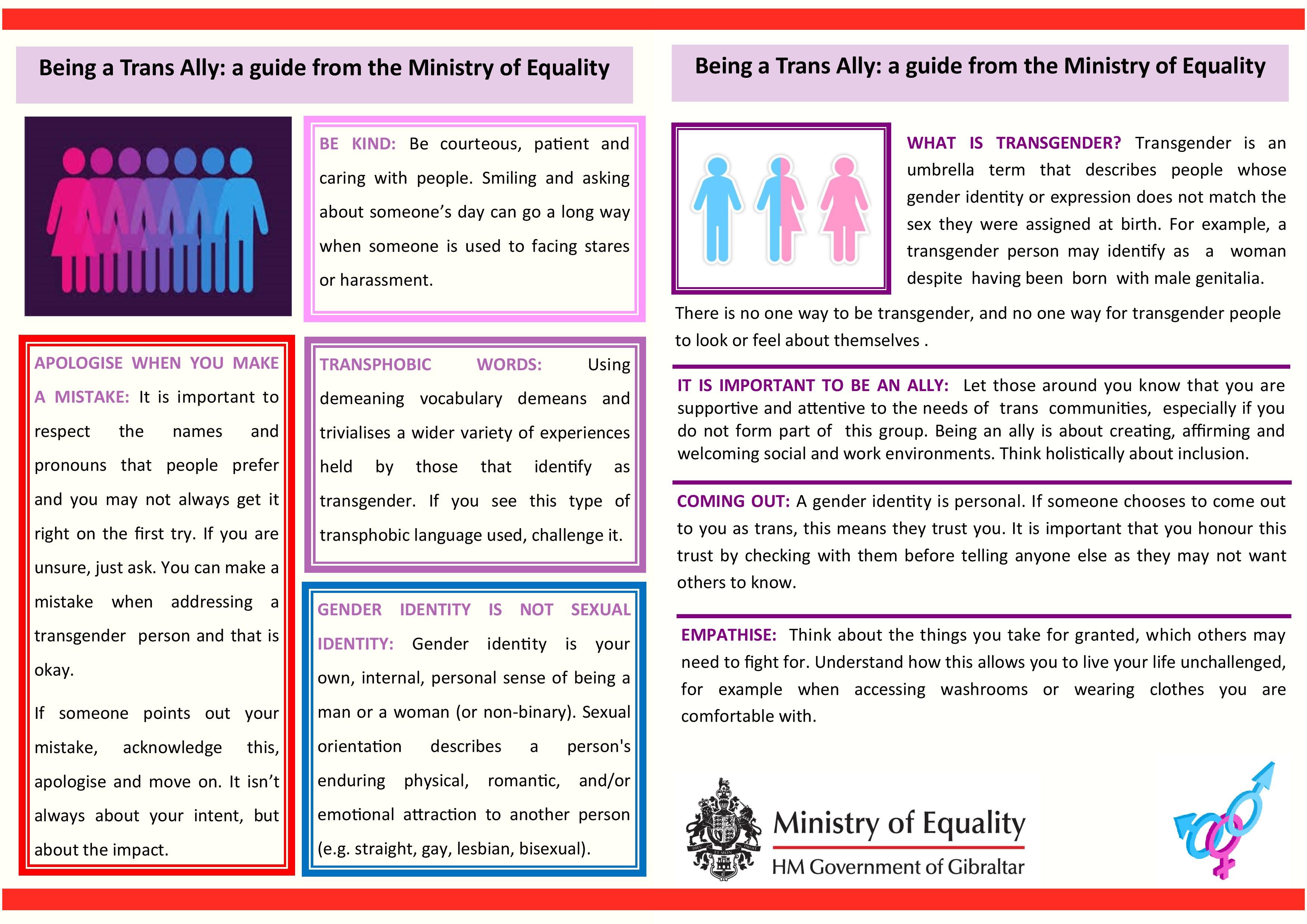 Ministry of Equality Releases Transgender Ally Information Leaflet ...